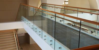 China Brushed Stainless Steel Glass Guardrail Standoffs Simple Design 50mm Diameter for sale