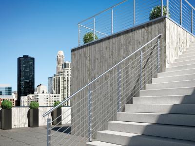 China Round Stainless Steel Rod Railing Resistant Surface For Exterior Balustrade for sale