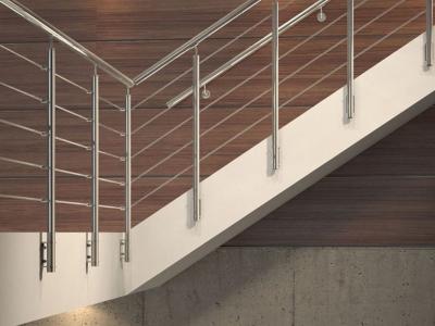 China Easy Install Stainless Steel Rod Railing Durable Security Rod Iron Stair Railing for sale
