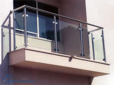 China Residential Baluster Glass Railing Outdoor Side Mounted Rust Protection for sale