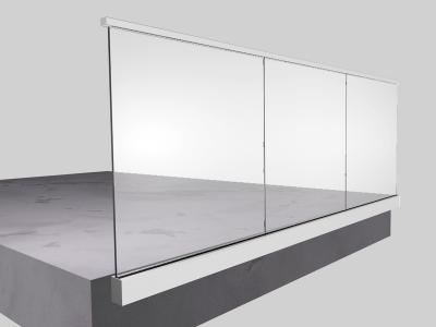 China Hard Aluminum Glass Railing Frameless Balustrade Staircase Durable For Terrace for sale