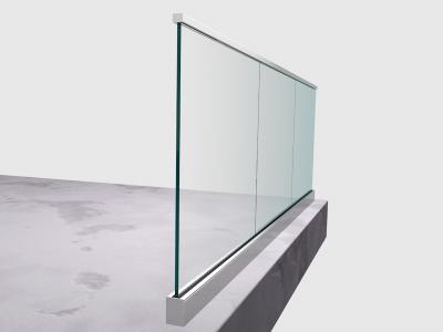 China Aluminum Glass Railing Balustrade Mirror Satin Finish Modern Stairs Balcony Porch 1.2m Height for sale
