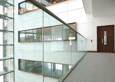 China Aluminum Glass Stair Railing Indoor Floor Mounted 36 Inch Handrail Black for sale