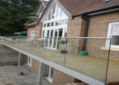 China U Channel Aluminum Glass Railing Fence 12mm to 21.52mm Thickness No Weld Porch for sale