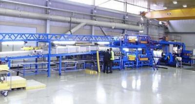 China PLC Controlling Rockwool Sandwich Panel Machine PU Coated Roofing Tile Sandwich Forming Machine for sale