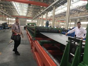 China Automatic Steel Silo Roll Forming Machine , Working Speed 0-15m/min Adjustable for sale