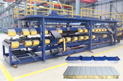 China Wall Insulation PPGI EPS Sandwich Panel Making Machine OMRON Coding Control System for sale