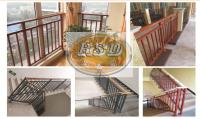 China Modern Wood Grain Zinc Steel Railing for Indoor Outdoor Use - 1.05m Height, GB/T 13912 Standard, 1 Year Warranty for sale