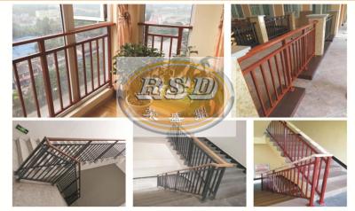 China Modern Wood Grain Zinc Steel Railing for Indoor Outdoor Use - 1.05m Height, GB/T 13912 Standard, 1 Year Warranty for sale