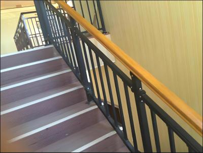 China Zinc Steel Wood Grain Railing with 1.05m Height and ≤0.15mm Fit Tolerance for Rust-Resistant Balcony Stair Garden Security for sale