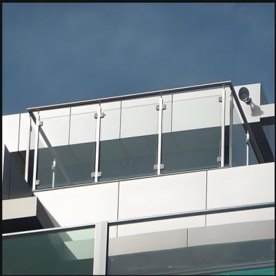 China Tempered Glass Balcony Railing with Galvanized Finish for sale