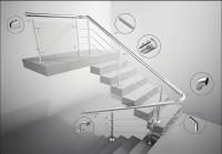 China Galvanized Industrial Stair Railing Wall Mounted ISO Certified with 1.05m Height and 1 Year Warranty for sale