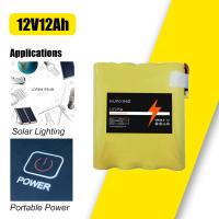 China 12V 12.8V 12Ah LFP Battery PVC Wrap Huaxing Lithium Iron Phosphate For Solar Light Portable Power for sale