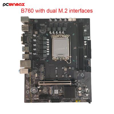 China PCWINMAX B760 LGA1700 DDR4 mATX Motherboard 24x19cm with VGA/HDMI/DP for Intel 12th-14th Gen Processors for sale