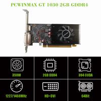 China PCWINMAX GeForce GT 1030 2GB DDR4 64Bit Low Profile Graphics Card HD DVI Output GPU for sale