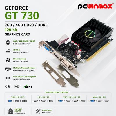 China PCWINMAX GeForce GT 730 2GB DDR3 64 Bit Low Profile Graphics Card with Dual HDMI and DisplayPort for sale