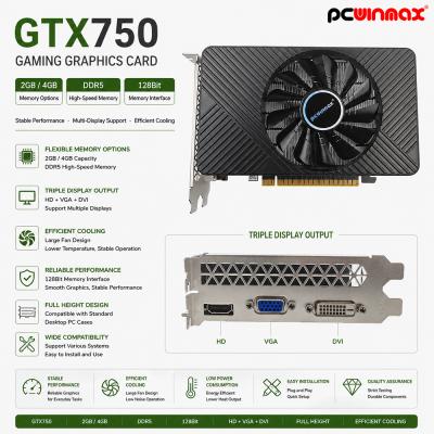 China PCWINMAX GTX 750 4GB GDDR5 128Bit Graphics Card PCIe x16 DP HD DVI Output for sale