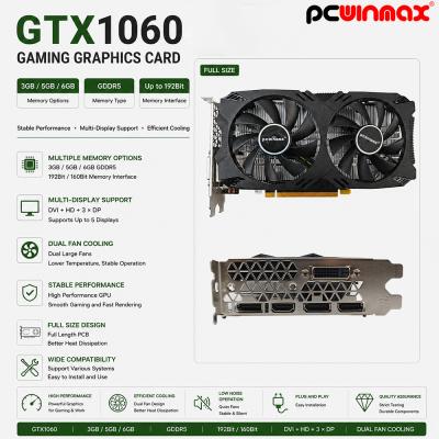 China PCWINMAX OEM GeForce GTX 1060 5GB GDDR5 160bit Gaming Graphics Card Dual Fans for sale