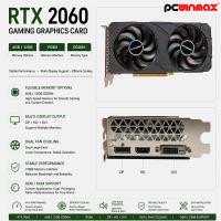 China PCWINMAX Graphics Card Geforce RTX 2060 6GB GDDR6 192Bit 1680MHz Dual-Fan Gaming GPU with HD/DP/DVI for Desktop PCs for sale