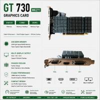 China PCWINMAX Graphics Card GT 730 2GB GDDR5 64Bit Low Profile Passive Cooling GPU with I/O Brackets OEM/ODM for Silent HTPC & Office PCs for sale