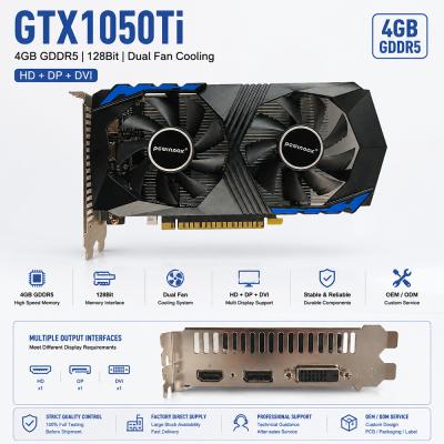 China PCWINMAX Wholesale GTX 1050 Ti 4GB 128Bit Graphics Card GDDR5 Low Power GPU With HD DP DVI Output For Desktop for sale