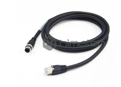 China 5M High Flexible Cat5e RJ45 to  M12 Dcode Connector Industrial Ethernet Cable for sale