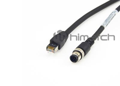 China High Flexiable Durable M12 D Code 8P to RJ45 Industrial Ethernet Cable / Cat5 Network Cable for sale