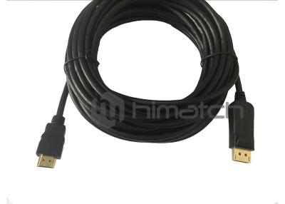 China Black Displayport 1.2 Cable DP Male To HDMI Male Cable Support 3D And 4K for sale