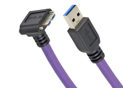 China 28AWG 6.8mm USB 3.0 Right Angle Male Cable With Recessed Screws for sale