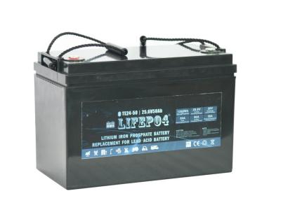 China Portable 24V 50AH LiFePO4 Battery Pack with 3000+ Cycle Life and IP67 Protection for sale