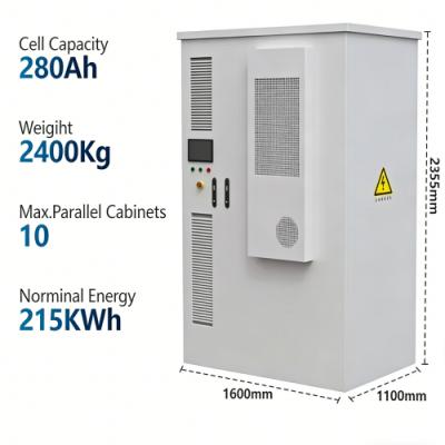 China 215KWH BESS Energy Storage System Modbus Com 98% efficiency for sale