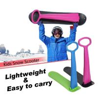 China 92cm Length Snow Scooter for Children Durable Plastic Ski Sledge Folding Kick-Scooter for sale