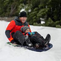 China Kids Snowboard With Handle and Rope BLUE Foam Plastic Snow Sled for Hot Winter Sale for sale