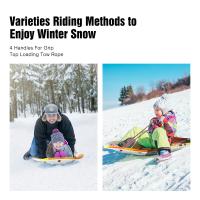 China Adult 122cm Woowove Custom Snowboard Foam HDPE Plastic Snow Sled with 2 Handles Pull Rope for sale