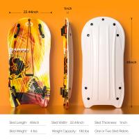 China Adult 122cm Woowove Custom Snowboard Foam HDPE Plastic Snow Sled with 2 Handles Pull Rope for sale