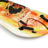 China Adult 122cm Woowove Custom Snowboard Foam HDPE Plastic Snow Sled with 2 Handles Pull Rope for sale