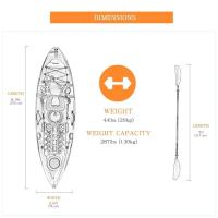 China 270*78*40cm HDPE Plastic Transparent Canoe/Kayak for Ocean Water Sport and Fishing for sale
