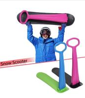 China Plastic Snow Sled Scooter Foldable Ski Snowboard for Winter Sports 36*32*10inch Size for sale