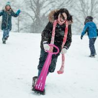 China Plastic Snow Sled Scooter Foldable Ski Snowboard for Winter Sports 36*32*10inch Size for sale