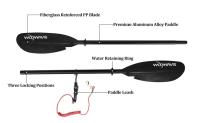 China Occasion Lakes Rivers Woowave Kayak Paddle Aluminum Alloy Shaft 2-piece Adjustable Boat Paddle for sale