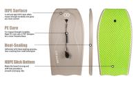 China Gray or Customized 42.5 inch end Body Board with Surf Leash and Board Bag No Competition for sale