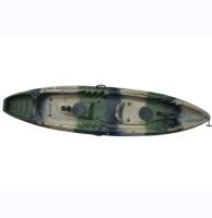 China Load Capacity 300kgs/661lbs Army Green Tandem Kayak for Lakes Rivers Fishing Woowave for sale