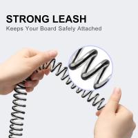 China 10' Coiled Leash Woowave's Key Pocket Design for Adult Surfing Boarding Safety for sale