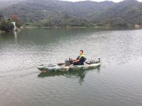 China 395*92*35cm Single Fishing Kayak Woowave Design With Pedal Drive and Electric Motor for sale