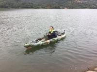 China 395*92*35cm Single Fishing Kayak Woowave Design With Pedal Drive and Electric Motor for sale