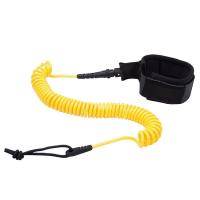 China Surfboard Leash Durable Coiled Surfing Leash Leashes For Surf Leg Rope Knee Rope Black for sale