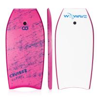 China 41 Inch Kids Swim Surfboard Pink Body Board Bodyboard with Leash EPS XPE HDPE Material for sale