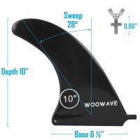 China 10inch Black SUP Single Center Fin Boosts Maneuverability on Surfboard Replacement for sale