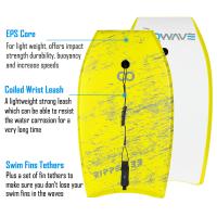 China Custom Color and Logo Design Yellow 33 Inch Bodyboard for Surfing on Lakes Rivers for sale