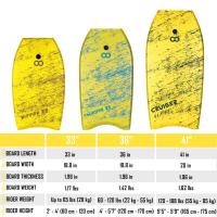 China Custom Color and Logo Design Yellow 33 Inch Bodyboard for Surfing on Lakes Rivers for sale